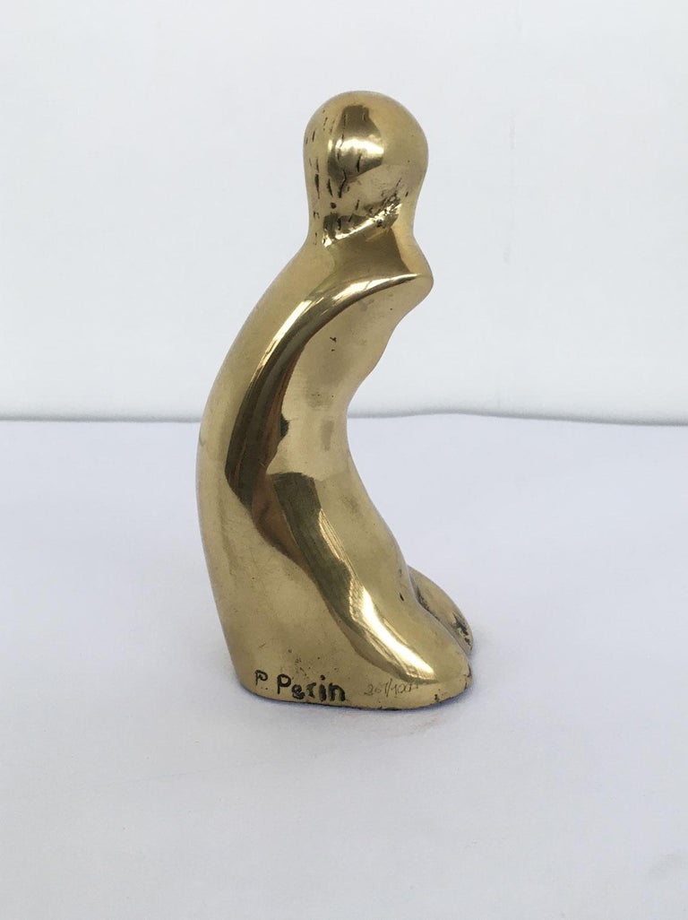 1980 Italy Bronze Abstract Sculpture Pietro Perin Figura Figure For ...