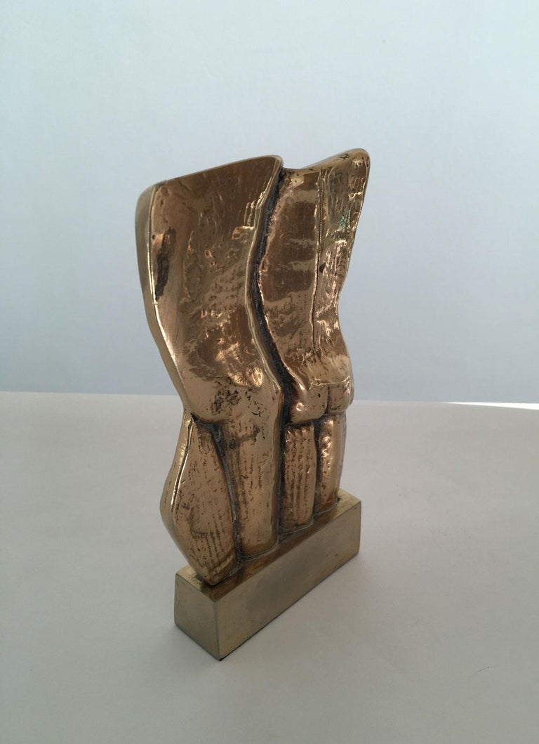 1980 Italy Post-Modern Rodica Tanasescu Bronze Abstract Sculpture ...