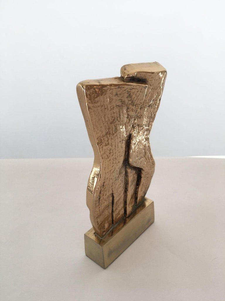 1980 Italy Post-Modern Rodica Tanasescu Bronze Abstract Sculpture ...