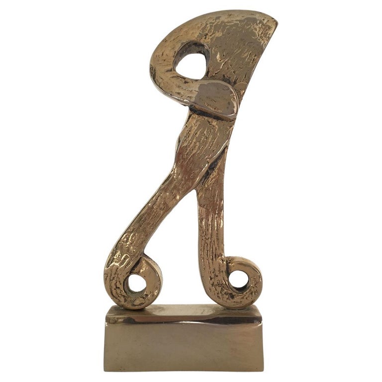 1980 Italy Post-Modern Rodica Tanasescu Bronze Abstract Sculpture ...