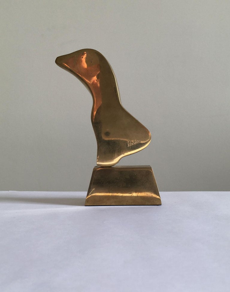 1980 Italy Post-Modern Rodica Tanasescu Bronze Abstract Sculpture Muse ...
