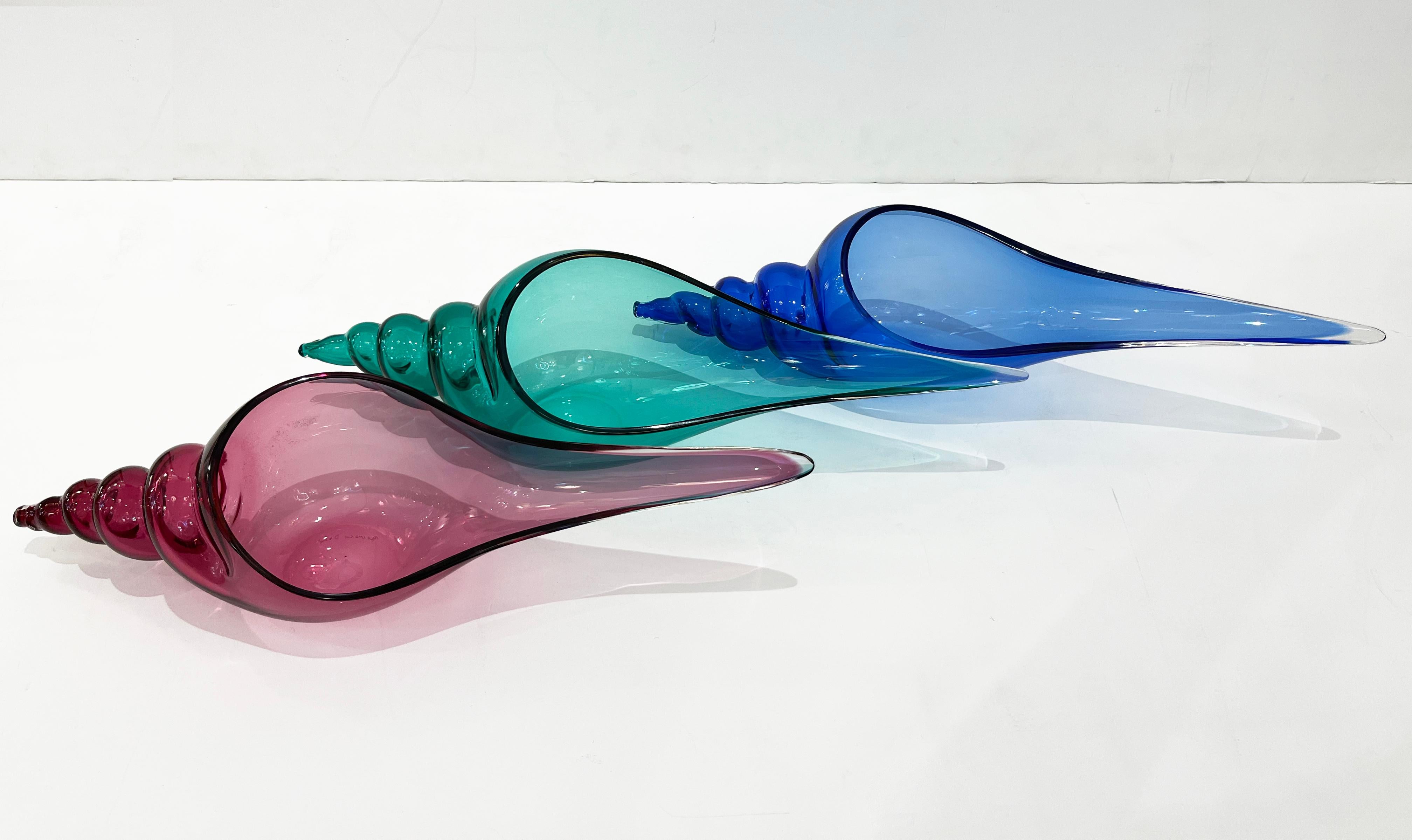 1980 Romano Donà Italian Modern Cobalt Blue Murano Art Glass Spire ...