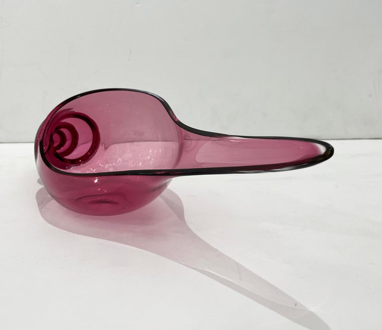 1980 Romano Donà Italian Modern Fuchsia Coral Murano Art Glass Spire ...