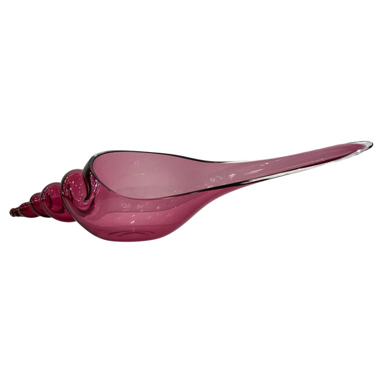 1980 Romano Donà Italian Modern Fuchsia Coral Murano Art Glass Spire ...