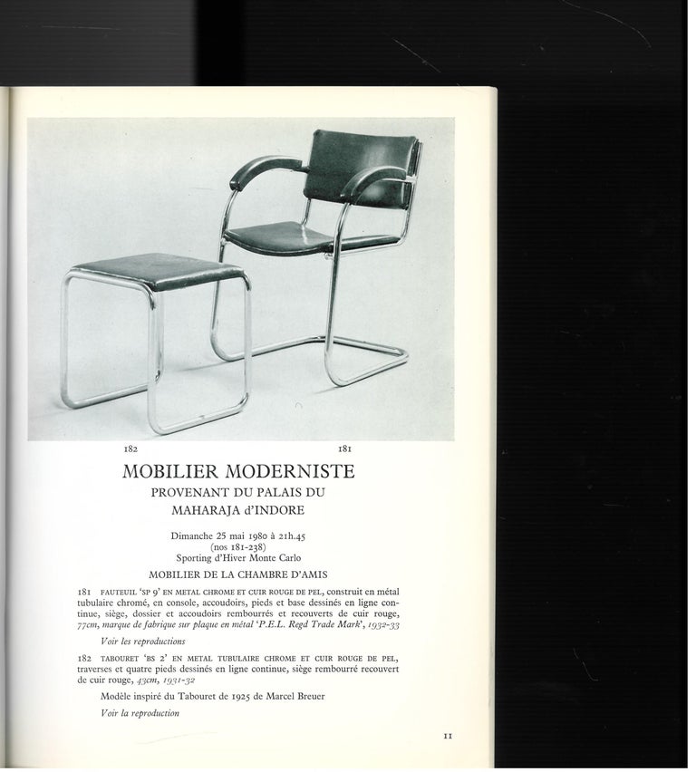 1980 Sale Catalogue "Palais du Maharaja d'Indore", Manik Bagh For Sale ...