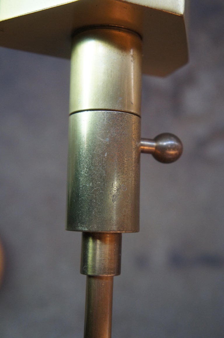 1980 Vintage Chapman Adjustable Brass Library Reading Light Floor Lamp ...