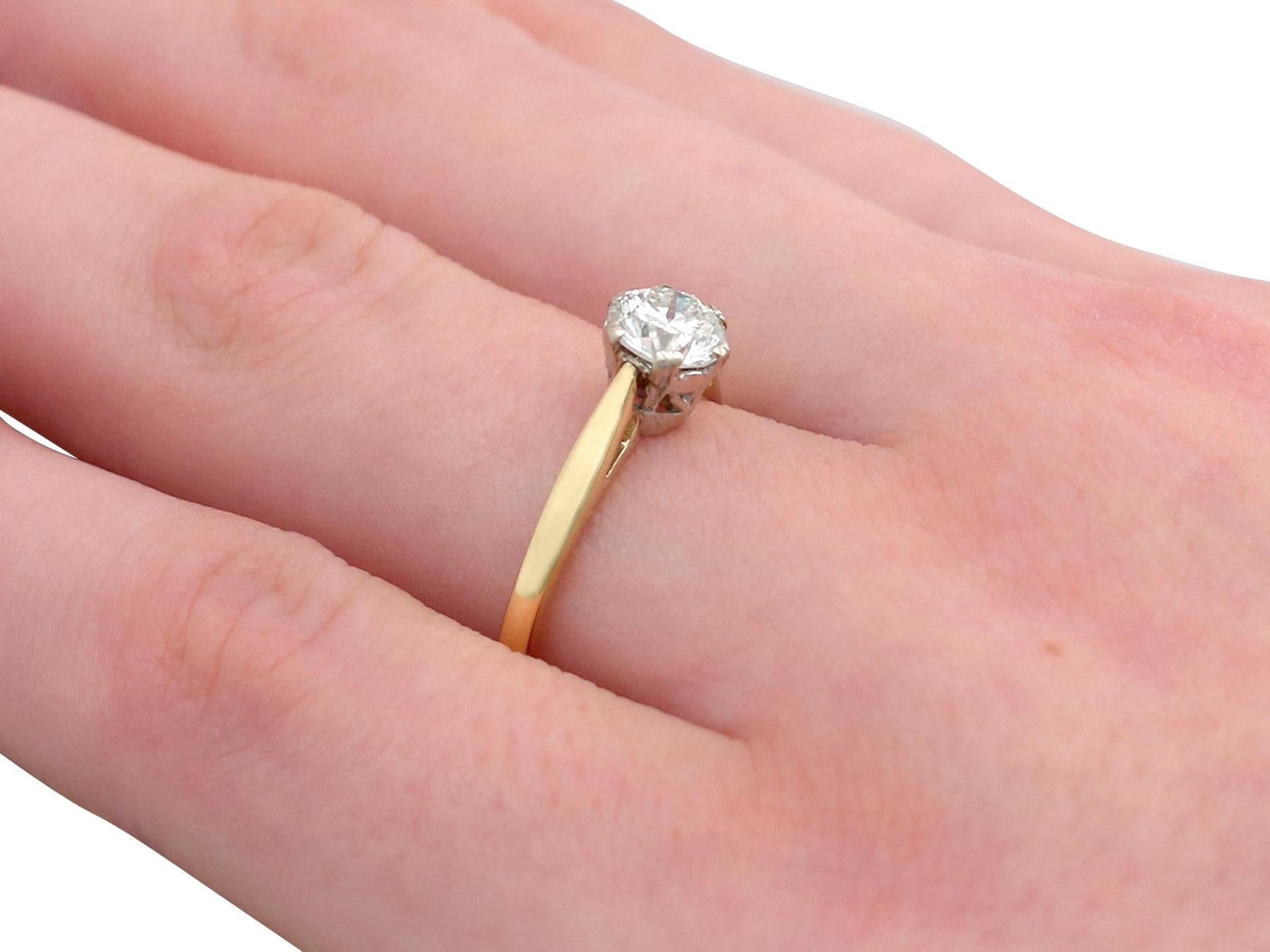 1980s Diamond and Yellow Gold Solitaire Engagement Ring For Sale at ...