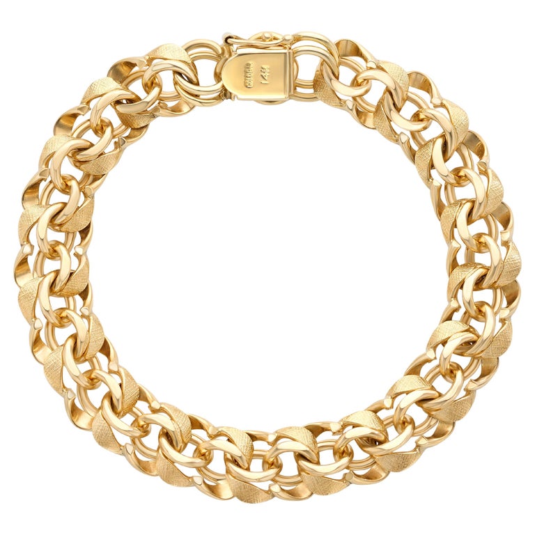 1980's 14k Yellow Gold Charm Bracelet For Sale at 1stDibs