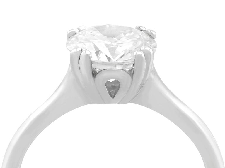 1980s 1.72 Carat Diamond and Contemporary Platinum Set Solitaire Ring ...