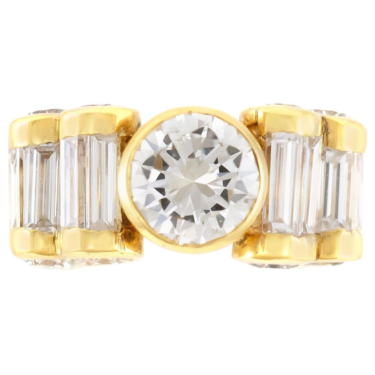 1980s 18 Karat Yellow Gold Engagement Ring For Sale at 1stDibs | 80's ...