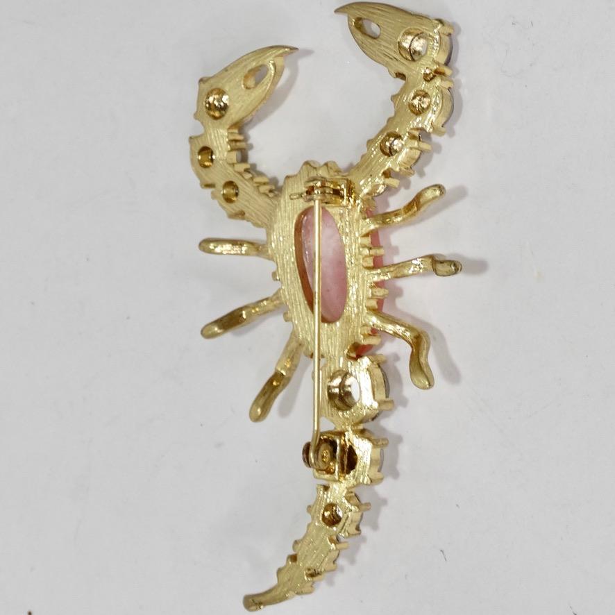 1980s 18K Gold Plated Scorpion Brooch For Sale at 1stDibs
