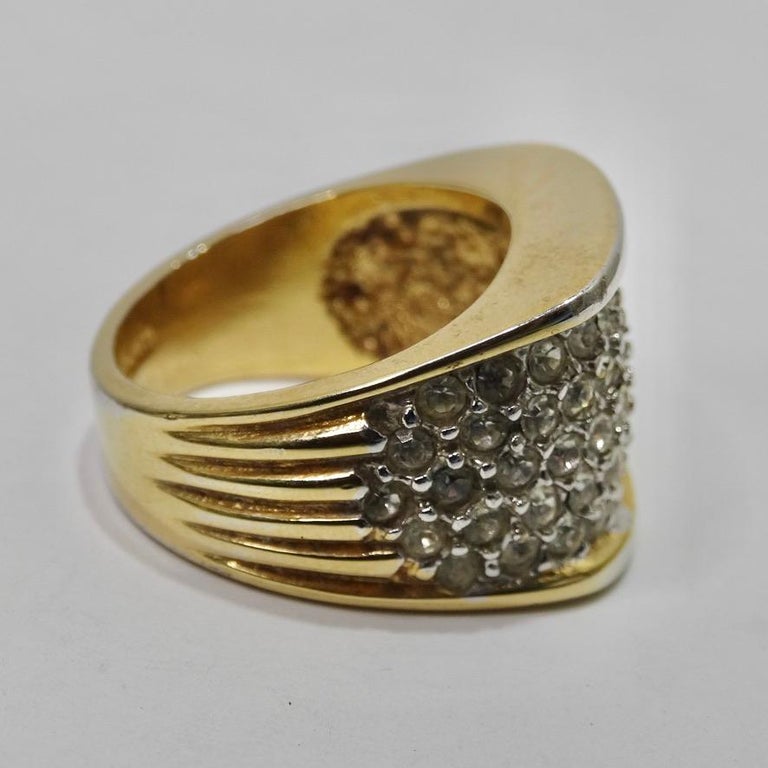 1980s 18K HGE Cocktail Ring For Sale at 1stDibs