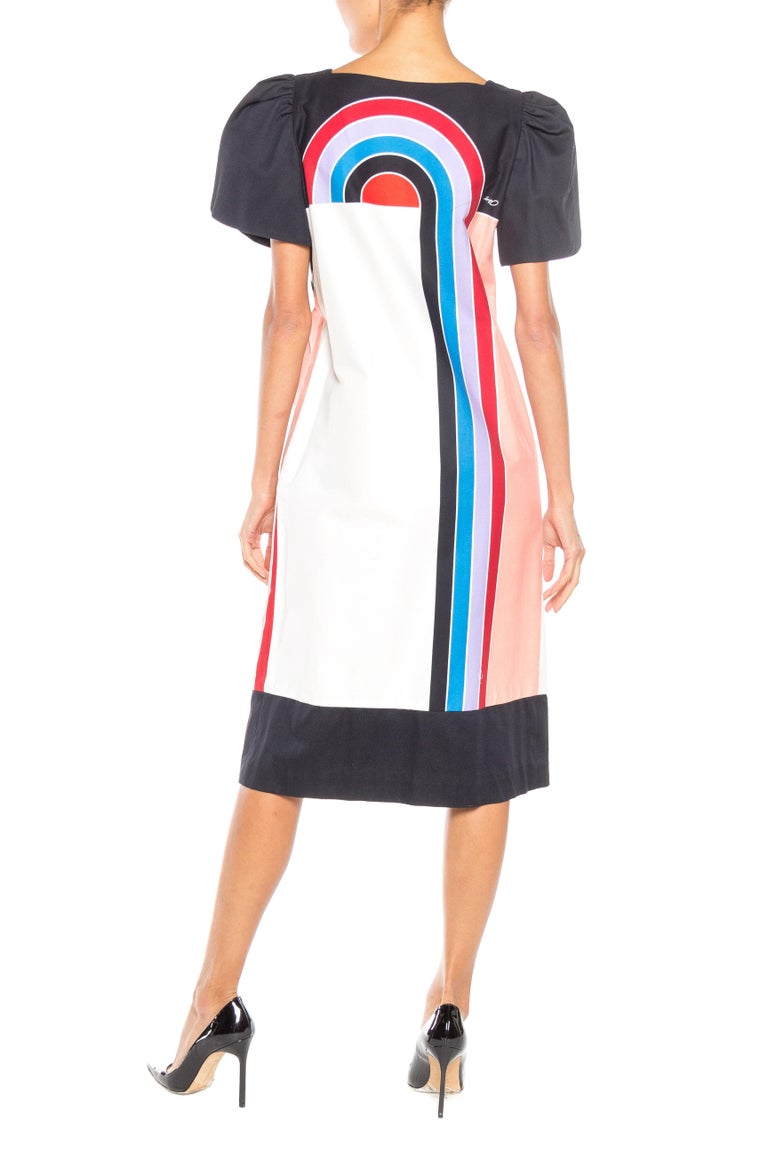 1980S ABRIZZO Cotton Memphis Design Asymmetrical Dress Made In Italy ...