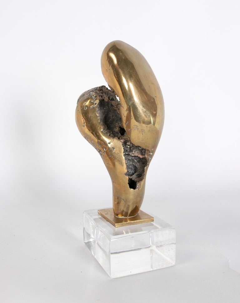 Sculpture abstraite en bronze de l'artiste David Marshall des années ...
