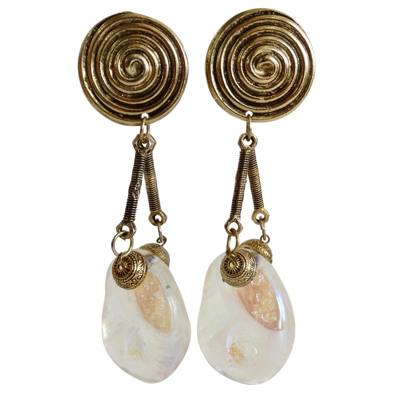 1980s Abstract Dangle Earrings at 1stDibs
