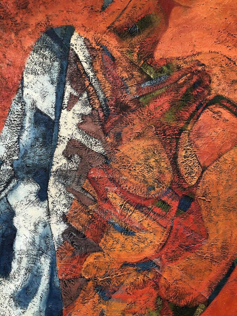 1980s Abstract Painting with Heavy Impasto Textures For Sale at 1stDibs