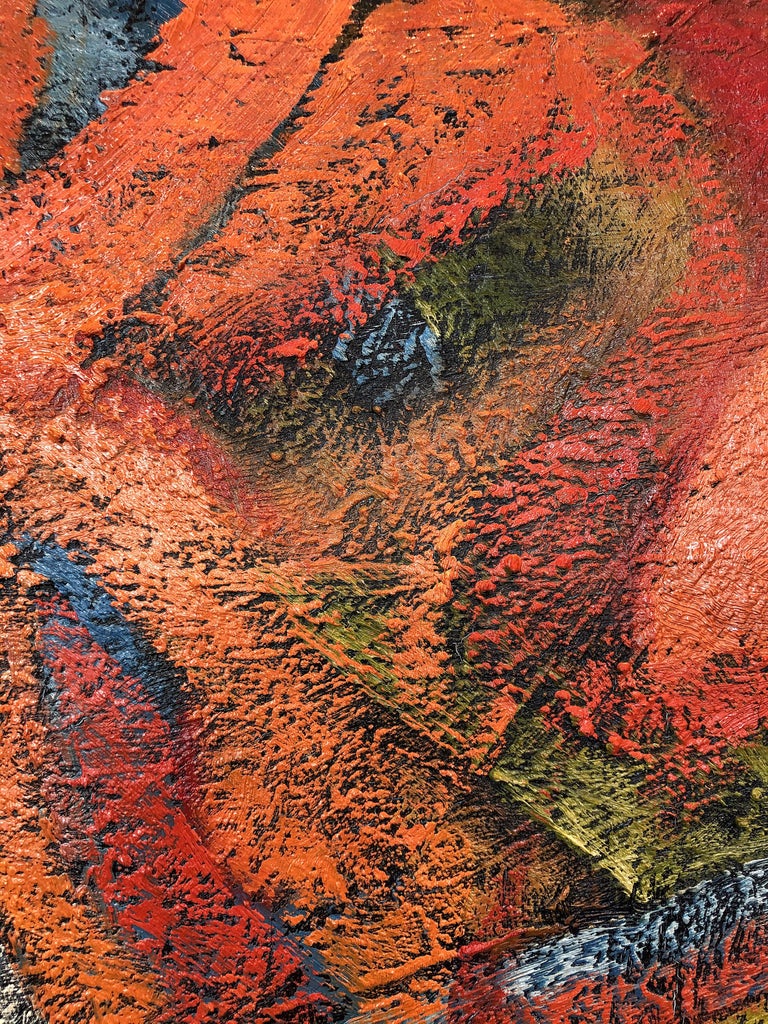 1980s Abstract Painting with Heavy Impasto Textures For Sale at 1stDibs