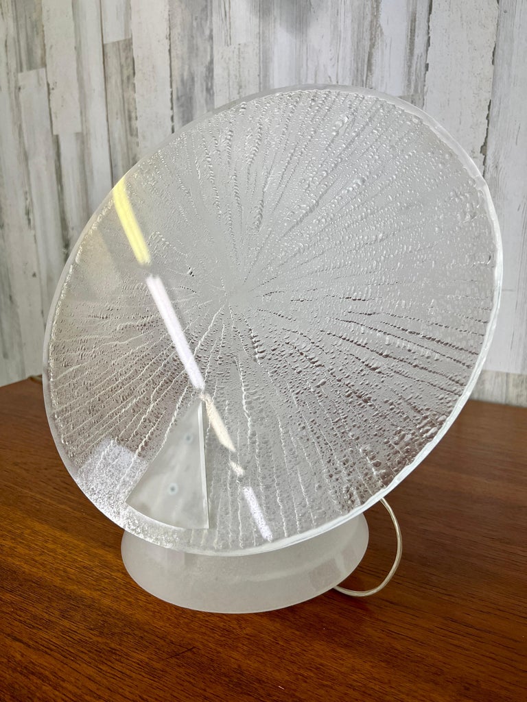 1980s Acrylic Disc Table Lamp by Rougier For Sale at 1stDibs