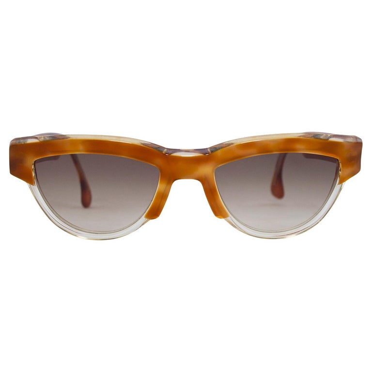 1980s Alain Mikli Brown and Clear Sunglasses For Sale at 1stDibs