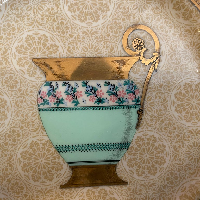 1980s, Amazing Set of Four Porcelain Italian Mural Plates by Gucci For ...