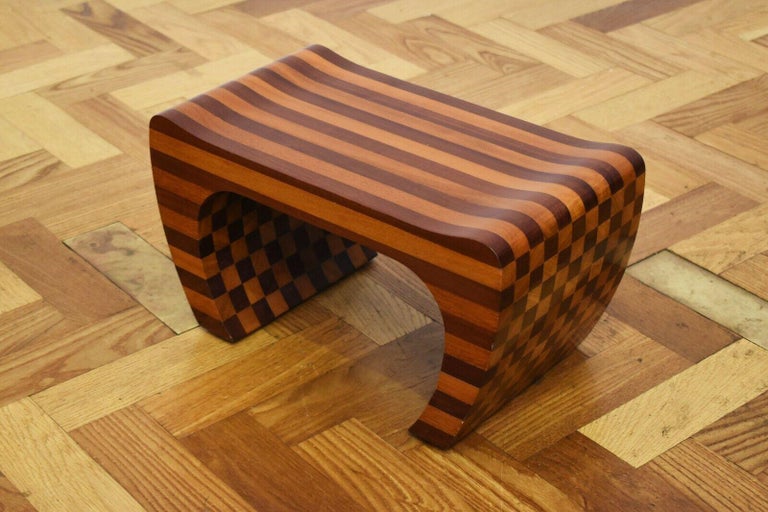Amazonian Checkered Foot Stool in Madeiras Wood, 1980's For Sale at ...