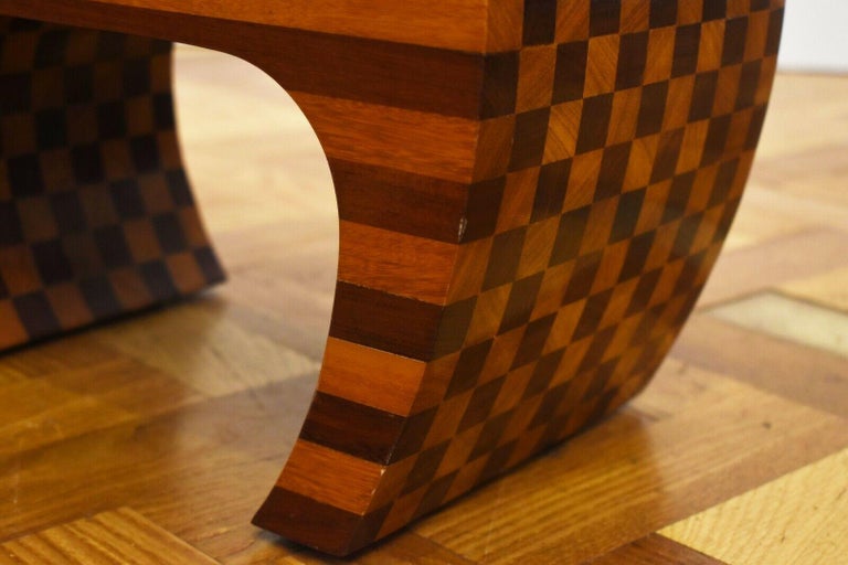 Amazonian Checkered Foot Stool in Madeiras Wood, 1980's For Sale at ...