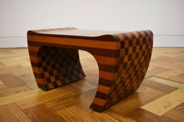Amazonian Checkered Foot Stool in Madeiras Wood, 1980's For Sale at ...