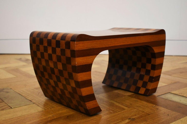 Amazonian Checkered Foot Stool in Madeiras Wood, 1980's For Sale at ...