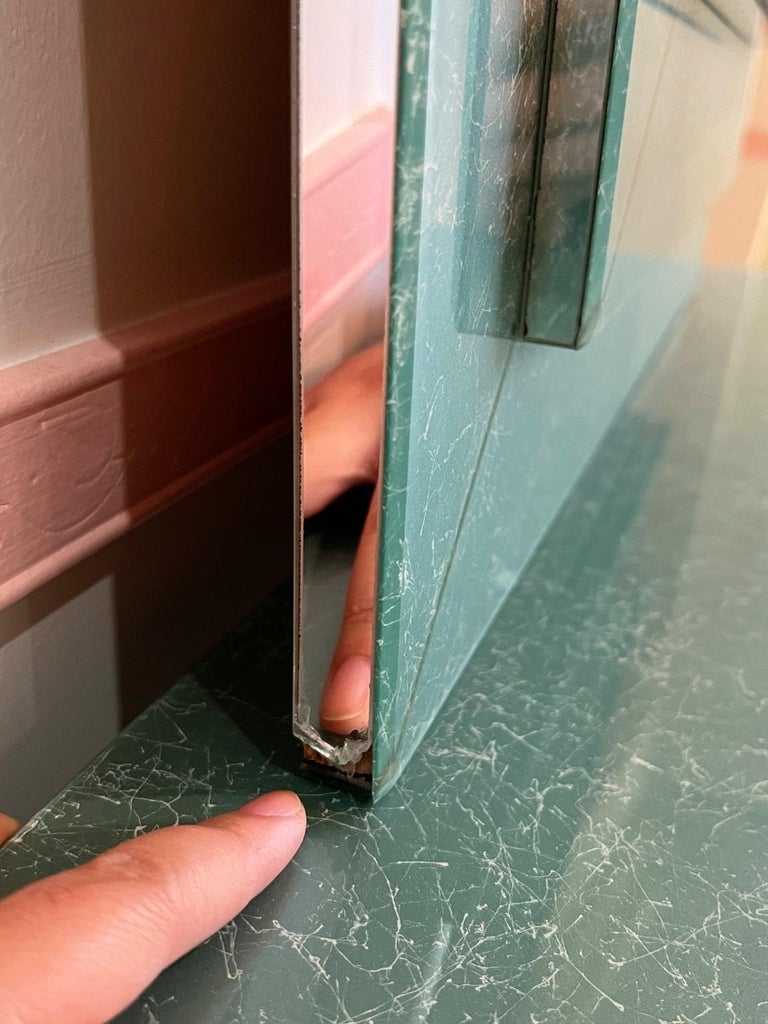 1980s Art Deco Green Acrylic Glass Vanity Desk with Mirror For Sale at ...