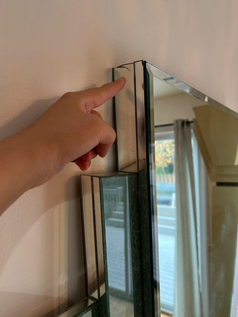 1980s Art Deco Green Acrylic Glass Vanity Desk with Mirror For Sale at ...