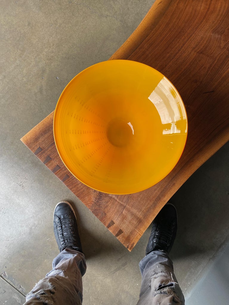 1980s Art Glass Bowl by Bruce Pizzichillo For Sale at 1stDibs