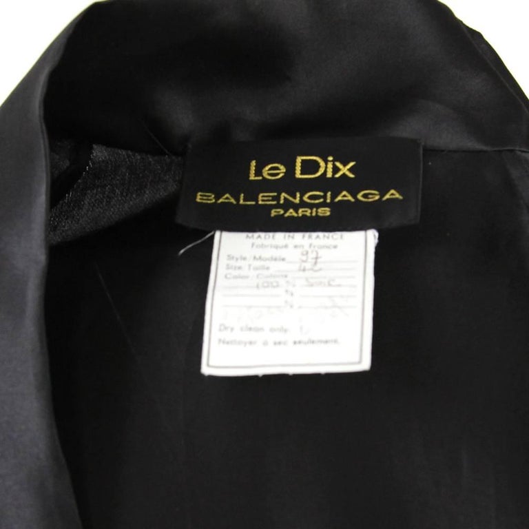 1980s Balenciaga Les Dix Black Satin Silk Jacket at 1stDibs