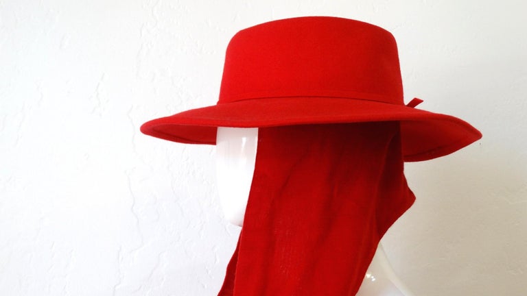 1980s Betmar Boater Hat With Built In Headwrap at 1stDibs