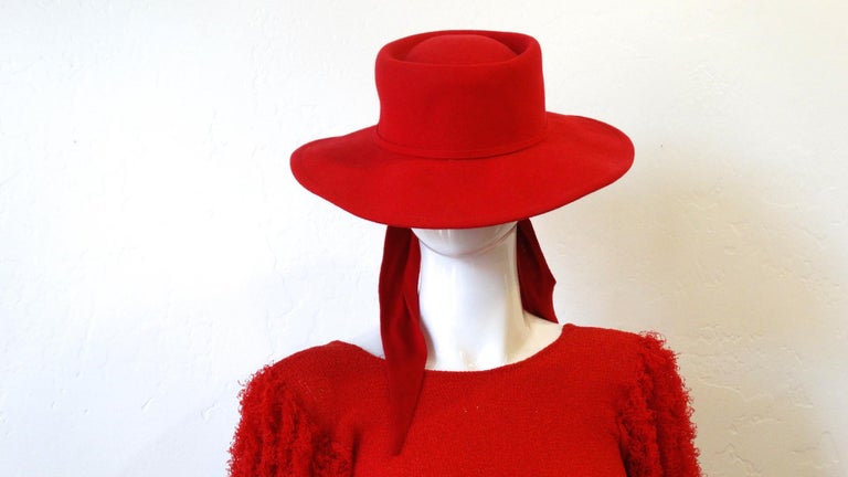 1980s Betmar Boater Hat With Built In Headwrap at 1stDibs