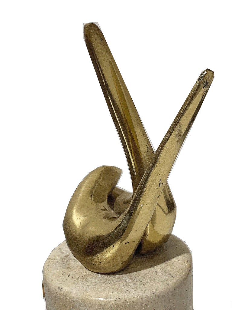 1980s Bijoux Brass Marble Ring Holder For Sale at 1stDibs
