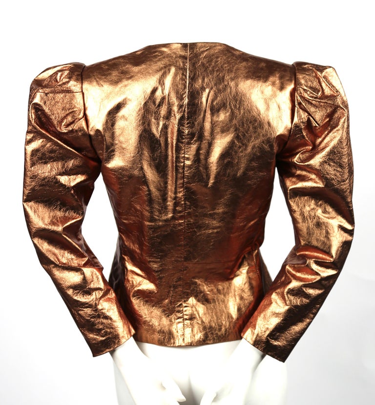 1980's BILL BLASS metallic copper leather jacket at 1stDibs