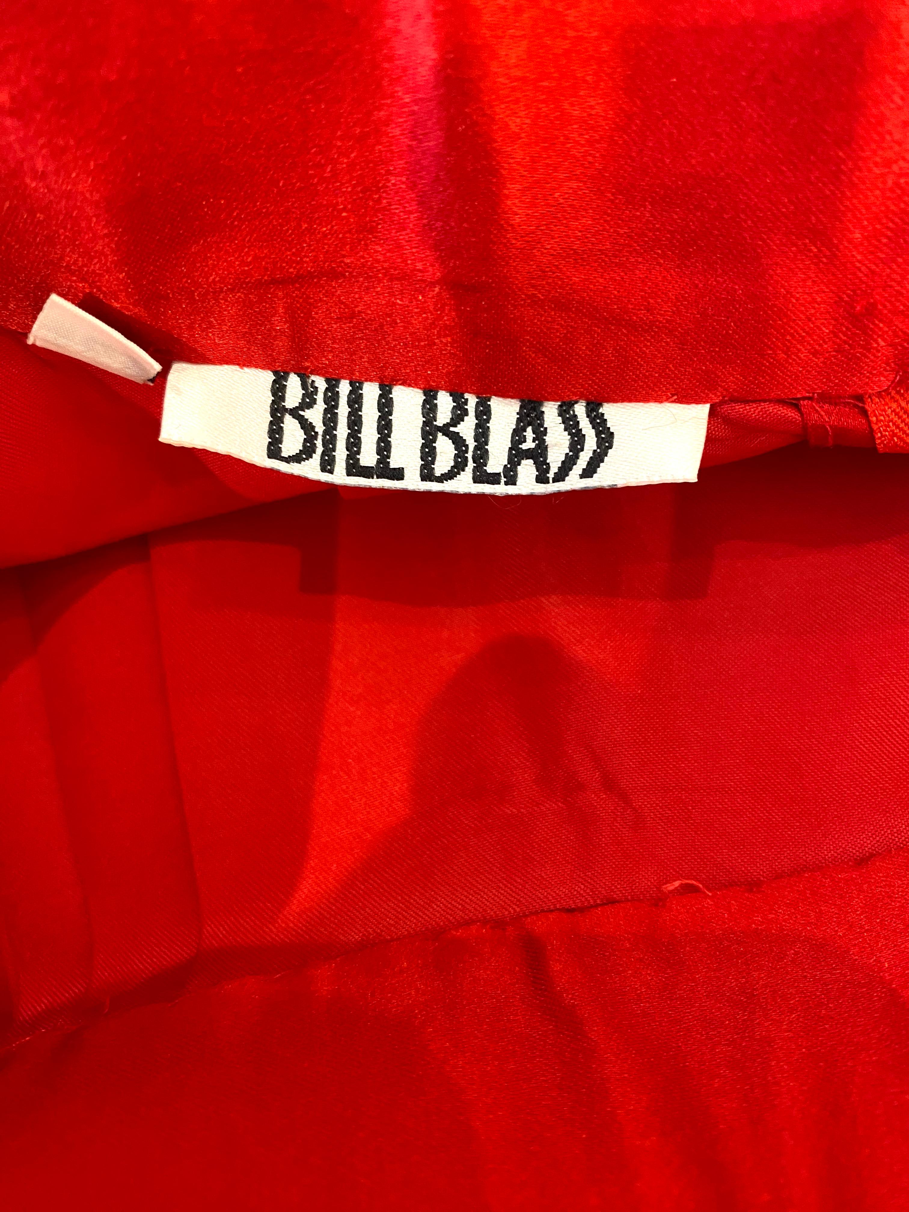 1980s Bill Blass Red Cashmere Sweater And Satin Skirt Set For Sale At
