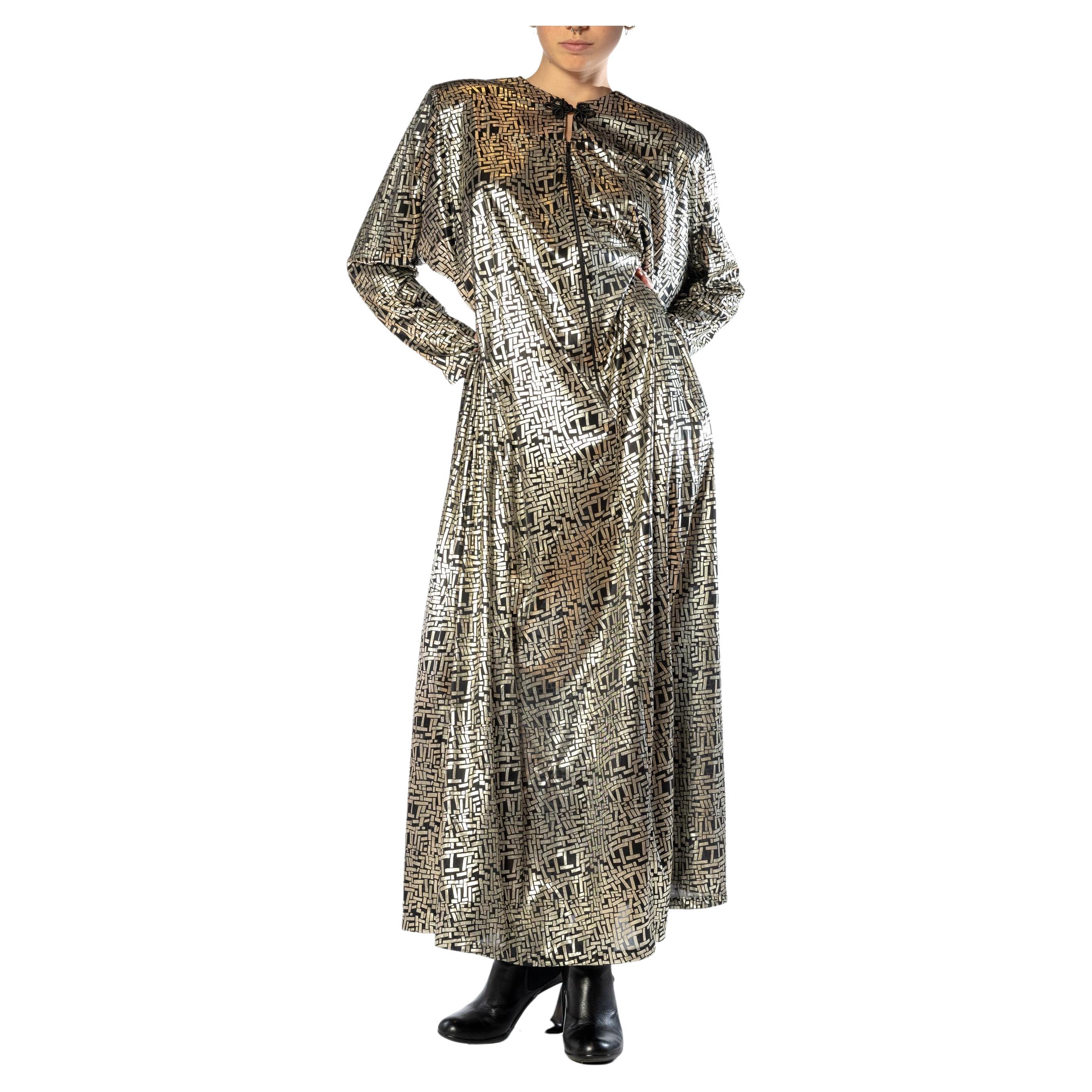 1980S Black Silver Lamé Nylon Jacket For Sale at 1stDibs