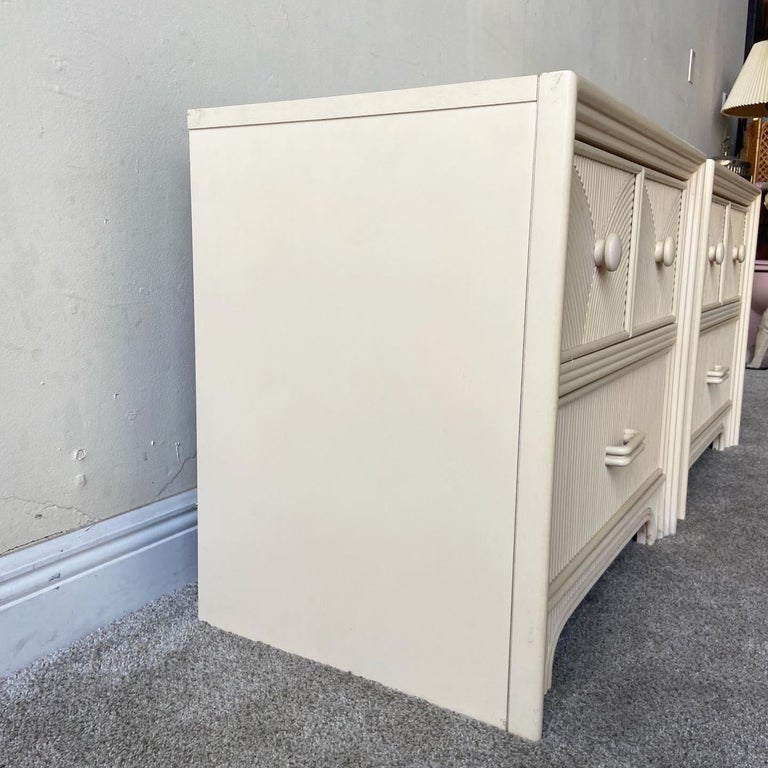 1980s Boho Chic Pencil Reed Nightstands by Stanley Furniture, a Pair ...