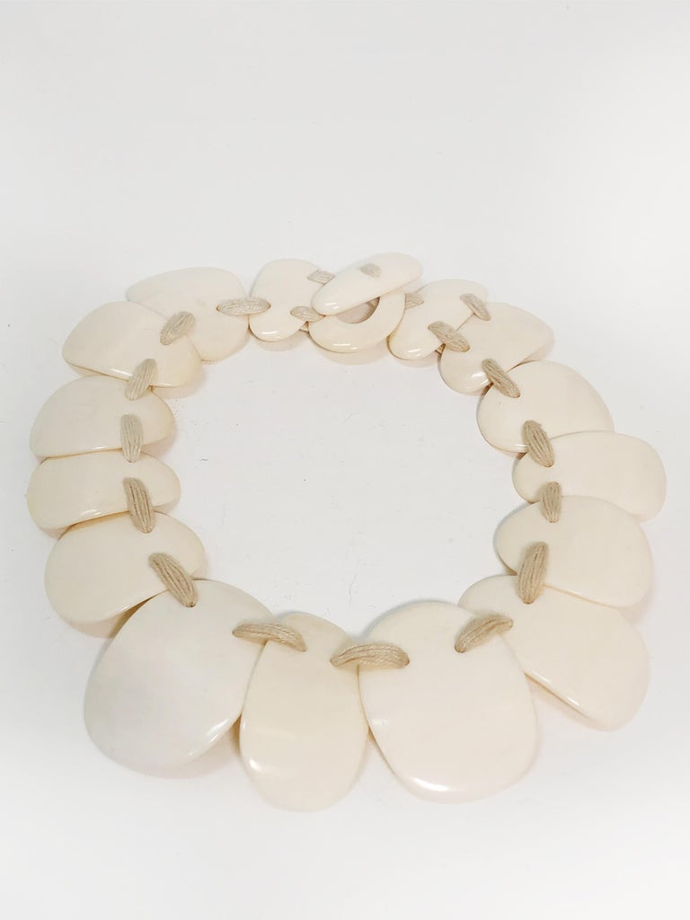 1980s Bone Disc Collar Choker For Sale at 1stDibs
