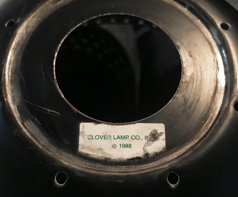 1980s Brass and Lucite Arc Floor Lamp by Clover Lamp Co. at 1stDibs