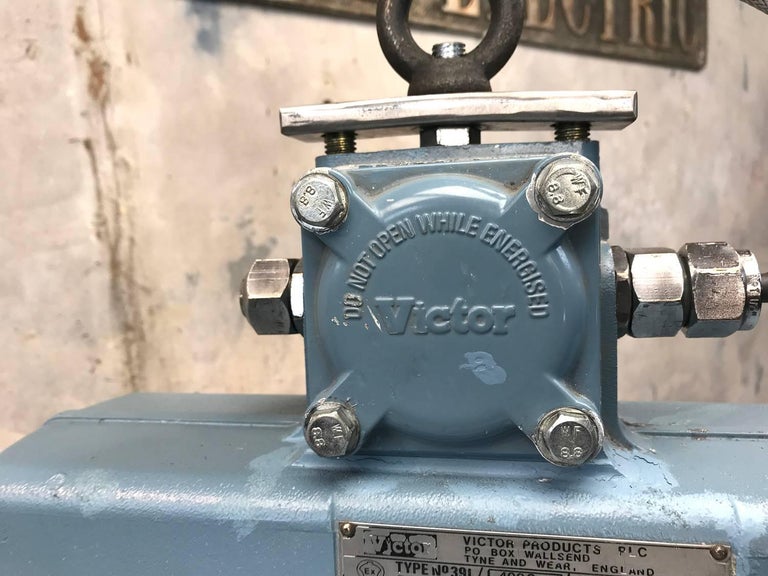 1980s British Made Aluminium and Glass Explosion Proof Victor Pendant ...