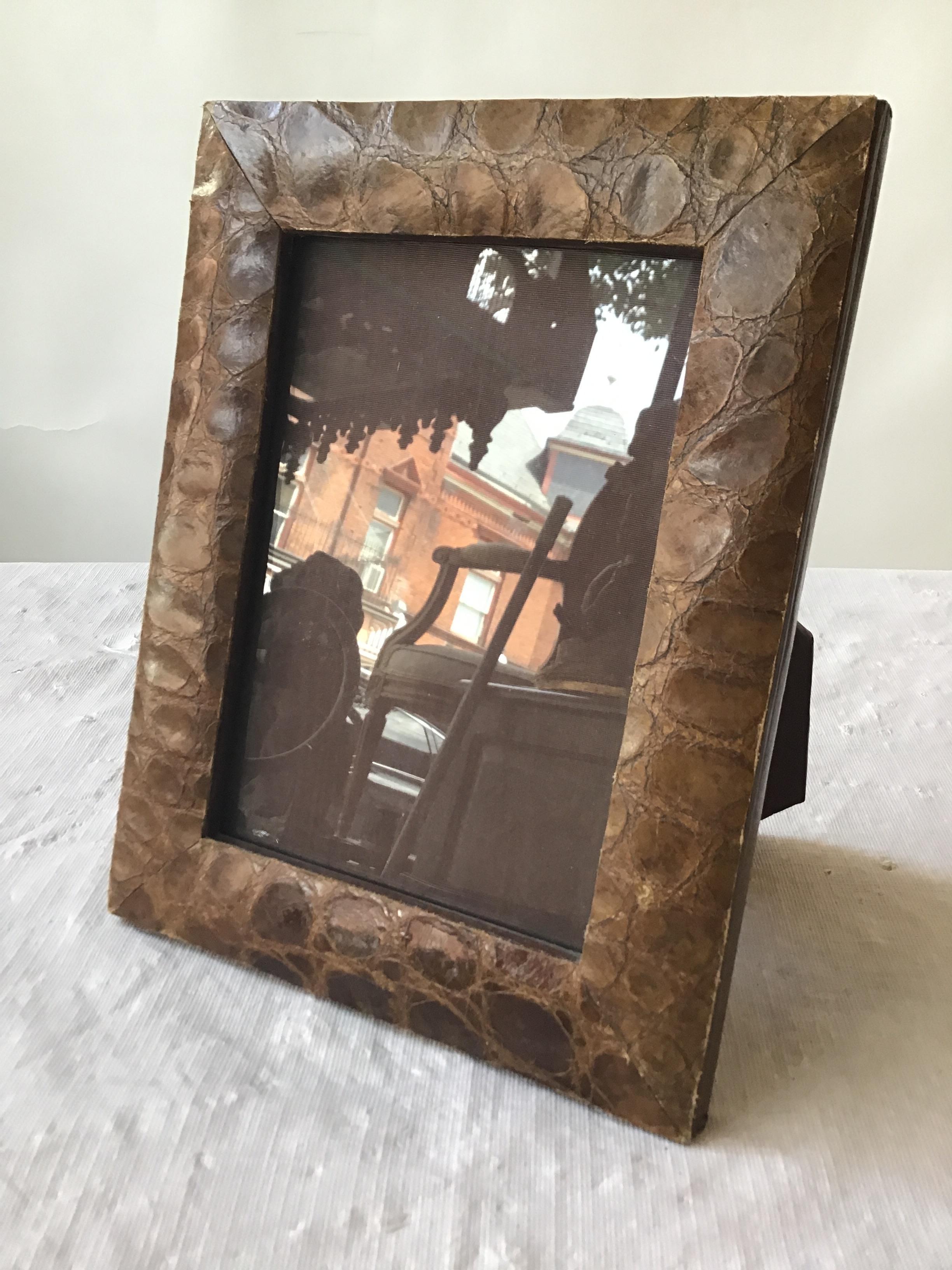 1980s Brown Alligator Skin Picture Frame at 1stDibs | 1980s picture ...