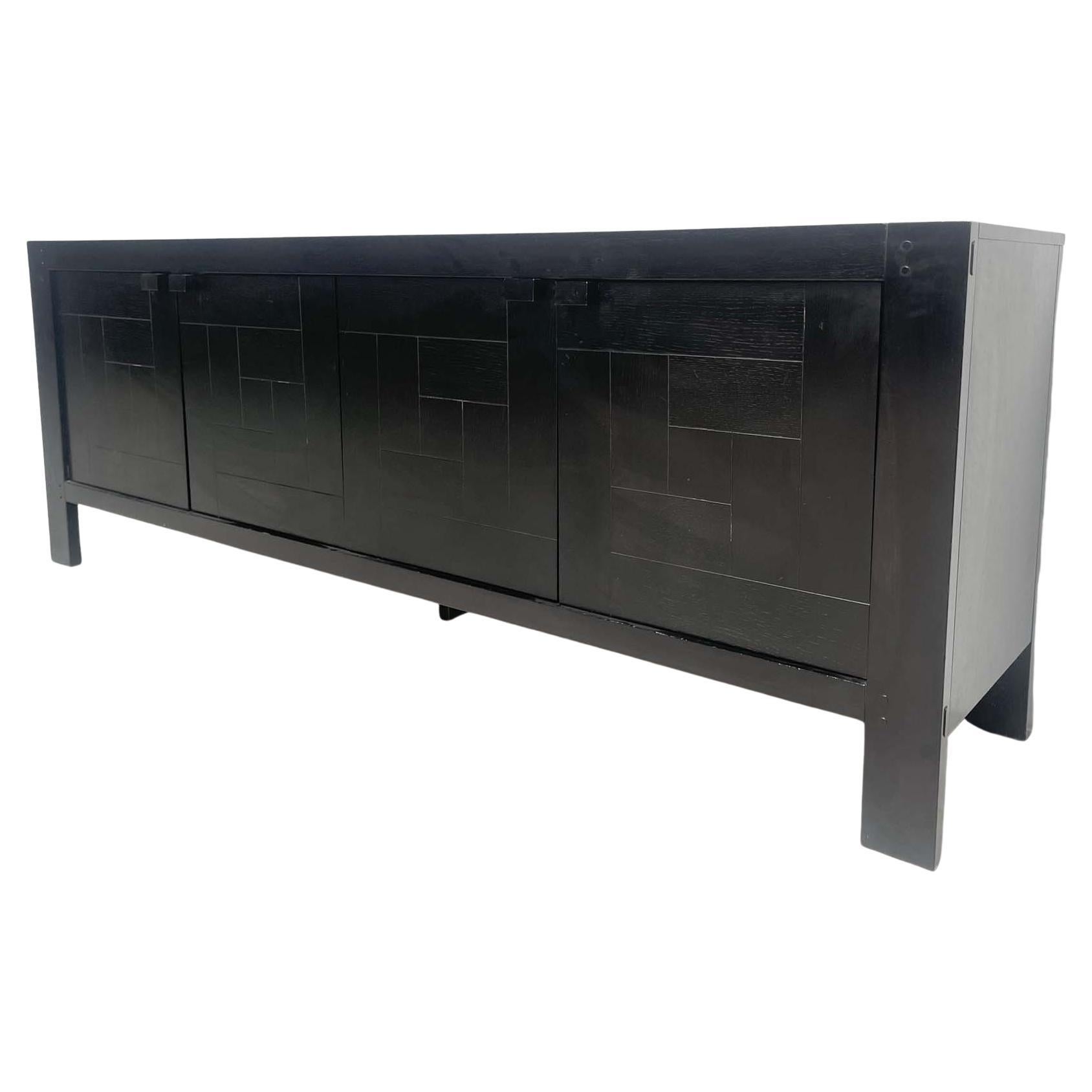 Belgian Brutalist Sideboard with Graphical Doors at 1stDibs