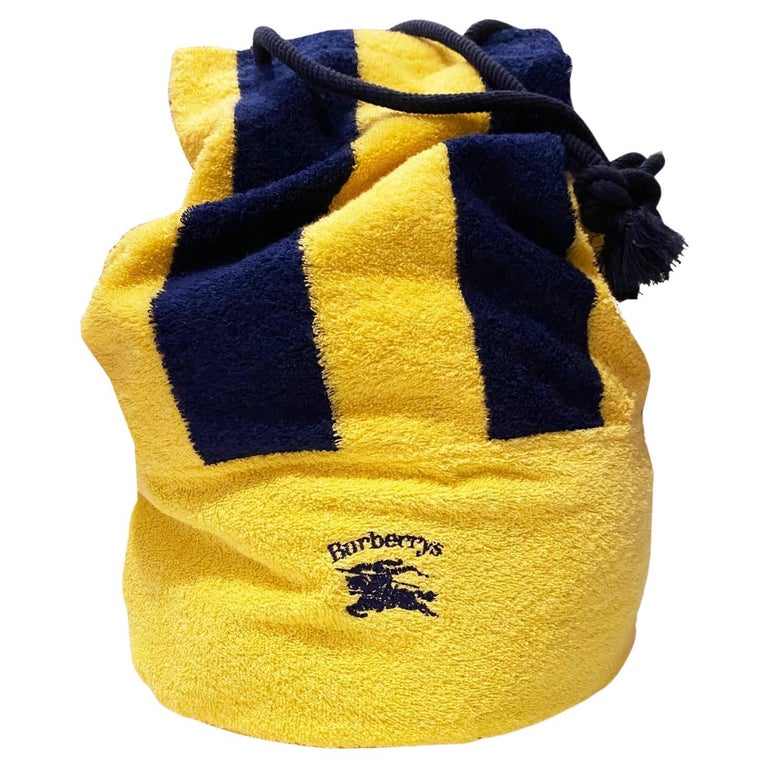 1980s Burberry's Toweling Beach Duffle Bag For Sale at 1stDibs