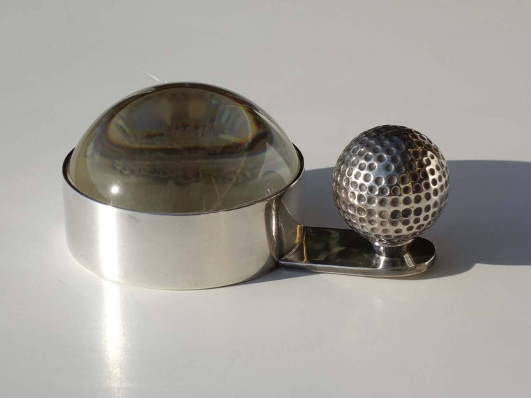 1980s by Hermes Paris Silver Golf Ball Magnifying Lens For Sale at 1stDibs