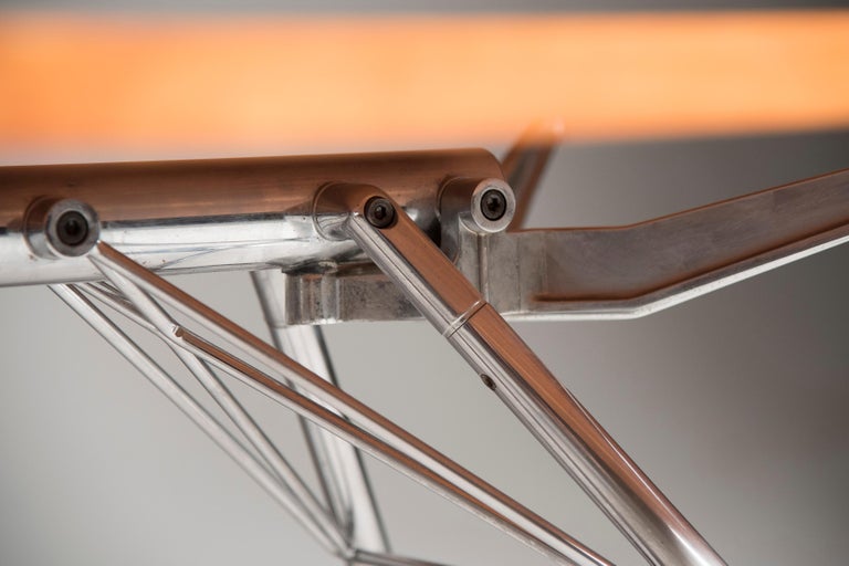 1980s by Norman Foster for Tecno Due Oval Steel and Wood Table For Sale ...