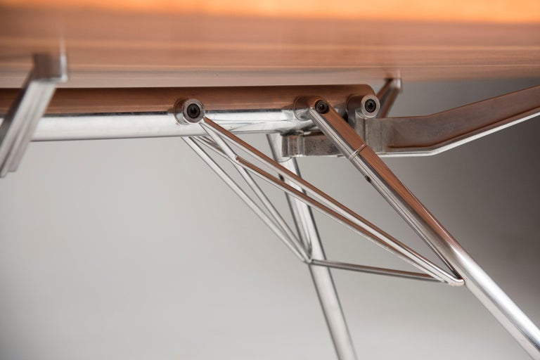 1980s by Norman Foster for Tecno Due Oval Steel and Wood Table For Sale ...