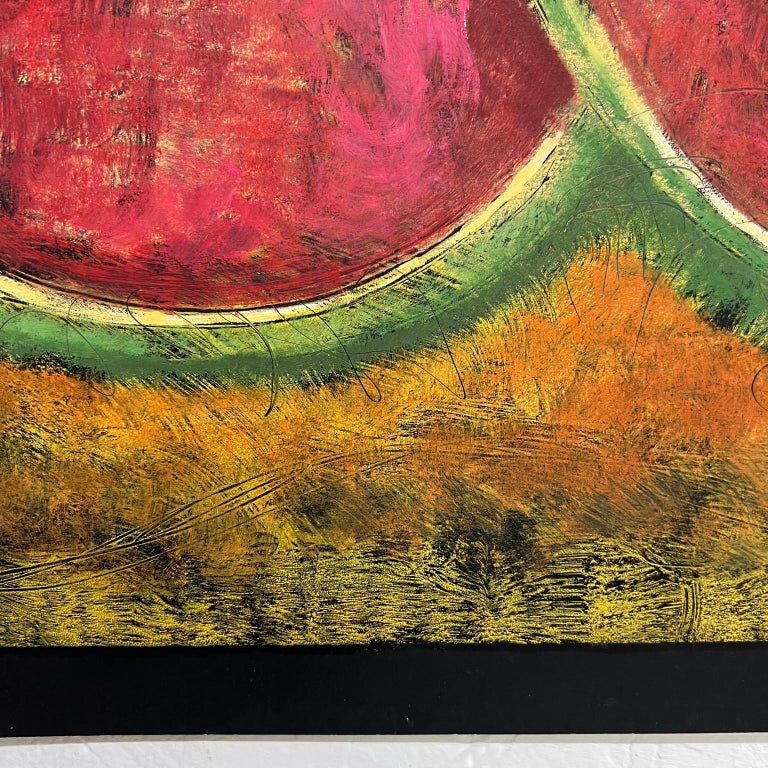 1980s Byron Gálvez Mexico Vibrant Modernism Artwork Pastel Ink Black ...