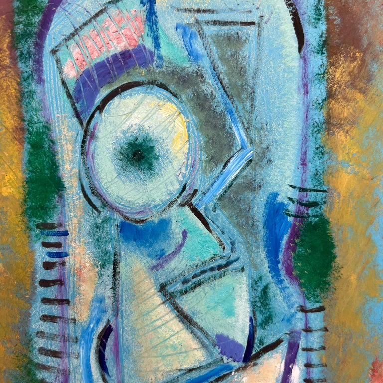 1980s Byron Gálvez Modernism Dreamy Blue Abstract Artwork Mexico For ...